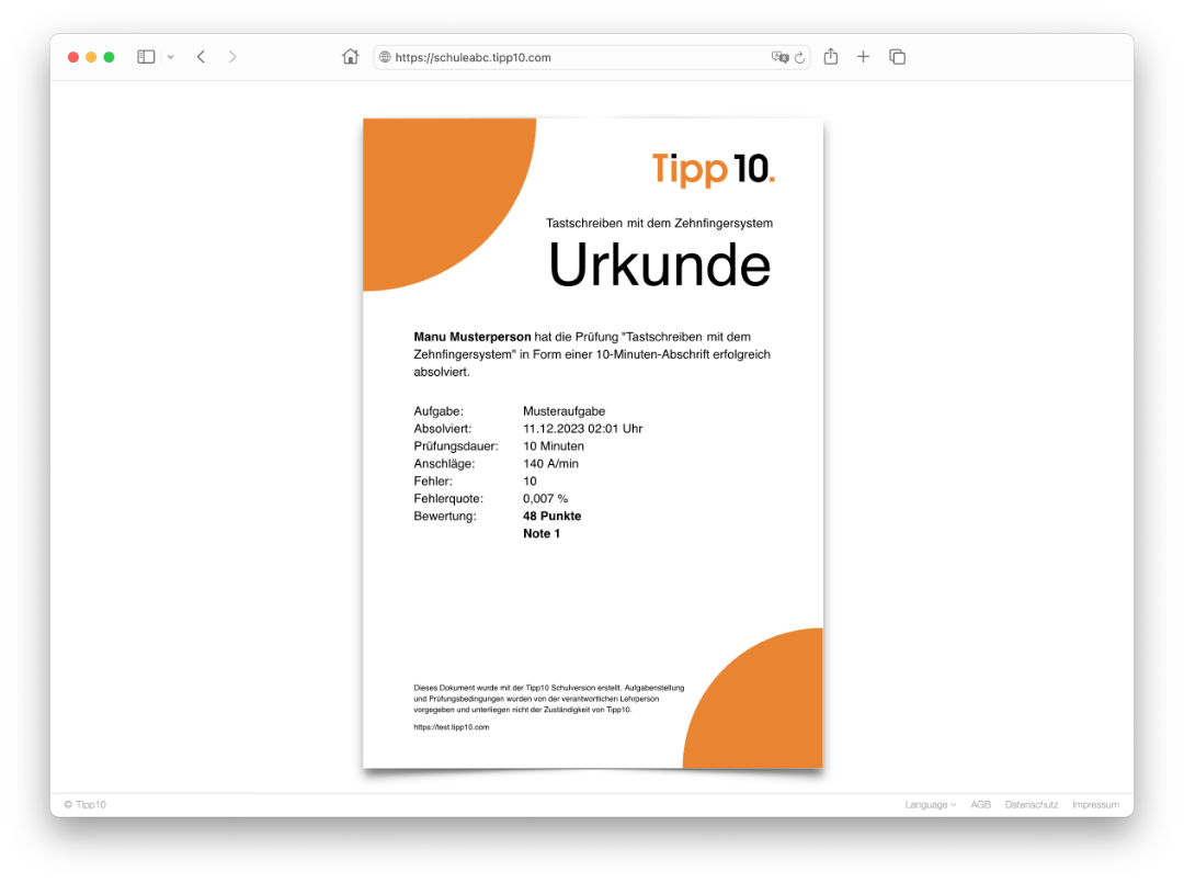 Tipp10 School version | Touch typing in School