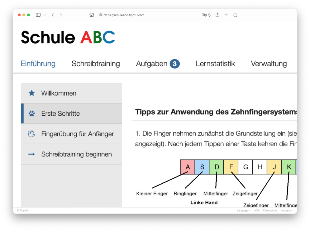 Tipp10 School version | Touch typing in School